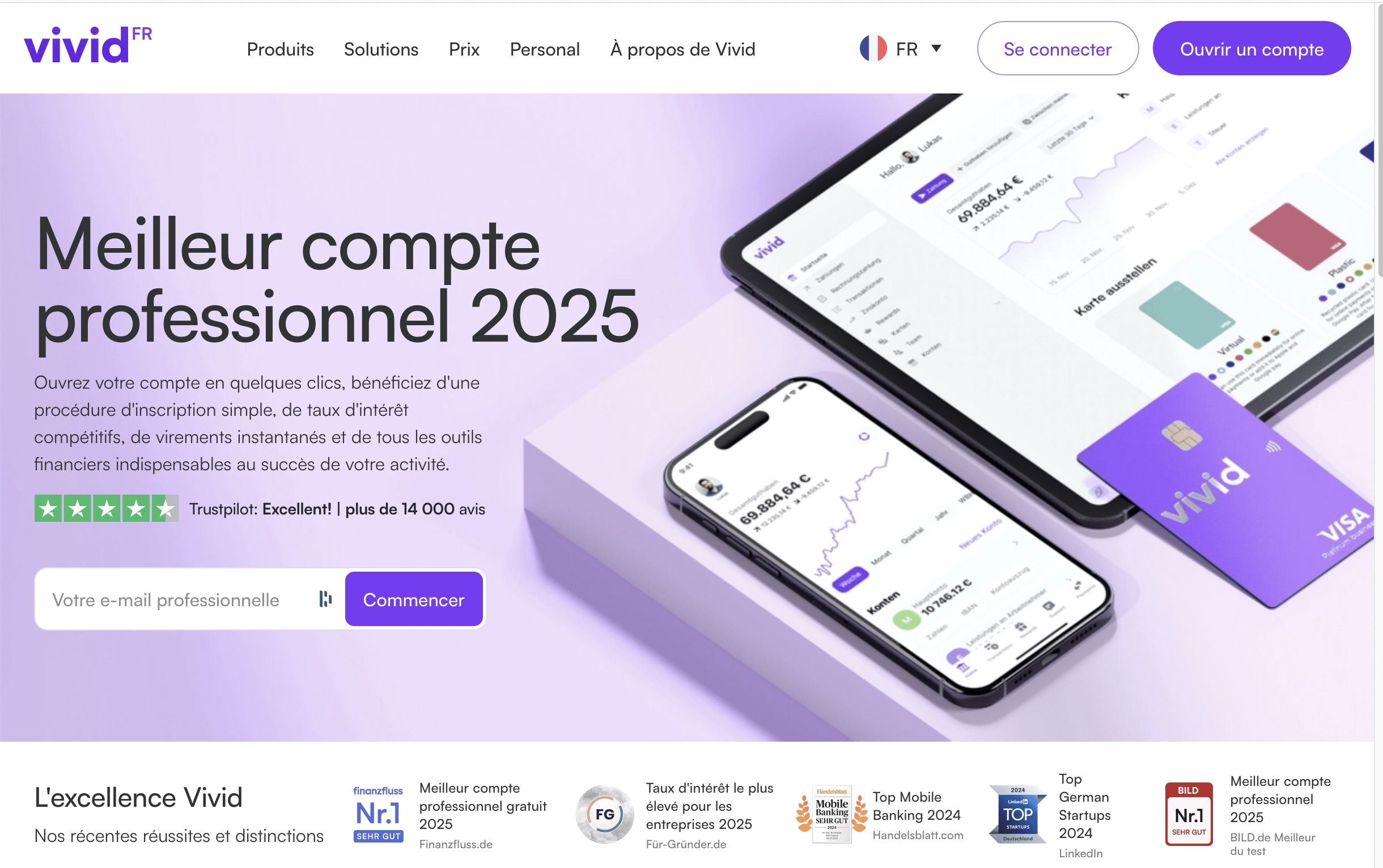 Vivid Compte Pro : Notre avis complet, tarifs, cashback et avantages ...